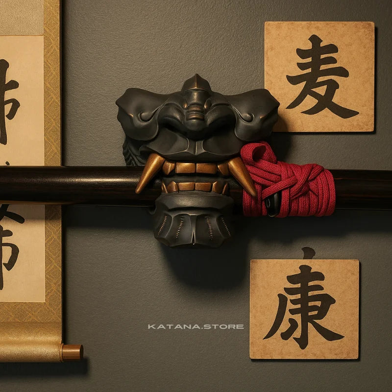 Oni Mask Sword Wall Display | Katana